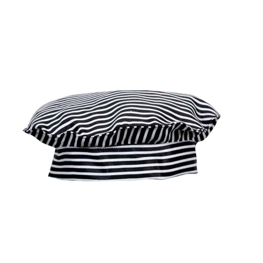 Classic Black & White Stripe Chef Hat - Elevate Your Culinary Style Classic Black & White Stripe Chef Hat - Elevate Your Culinary Style
